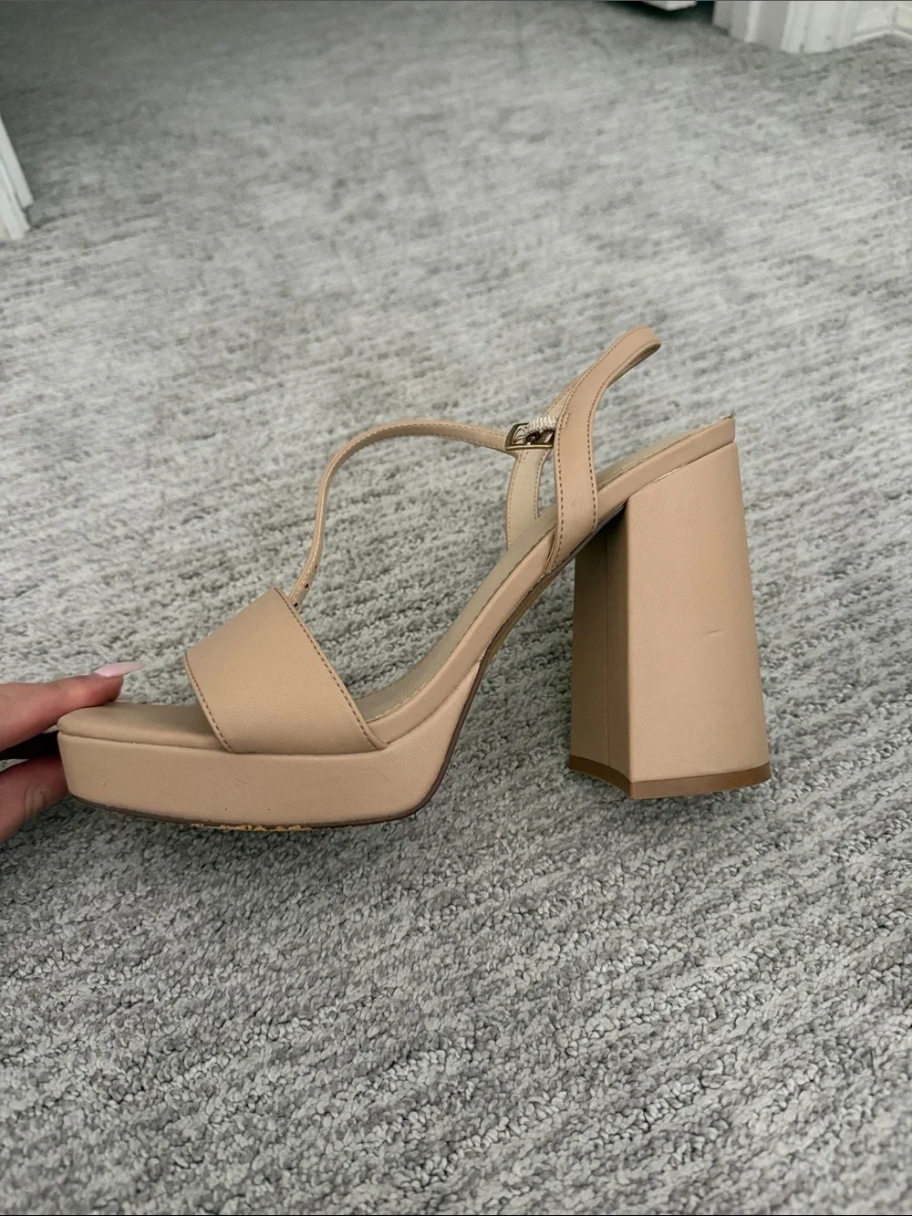 Amazon | Shoes | Amazon Nude Block Heel Platform Slingback Sandal ...